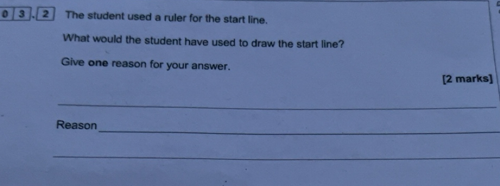 Solved: 0 3 2 The student used a ruler for the start line. What would ...