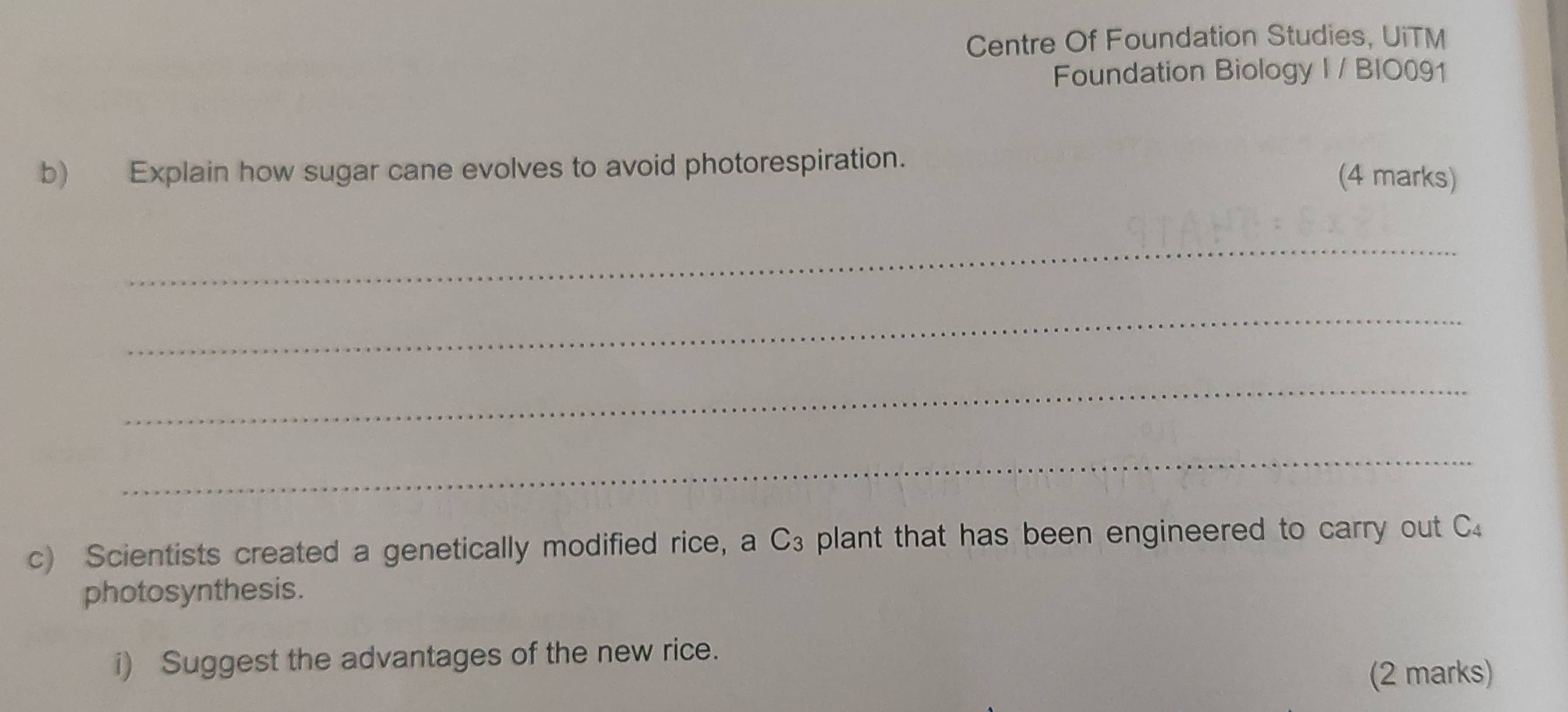 Selesai:Centre Of Foundation Studies, UiTM Foundation Biology I ...