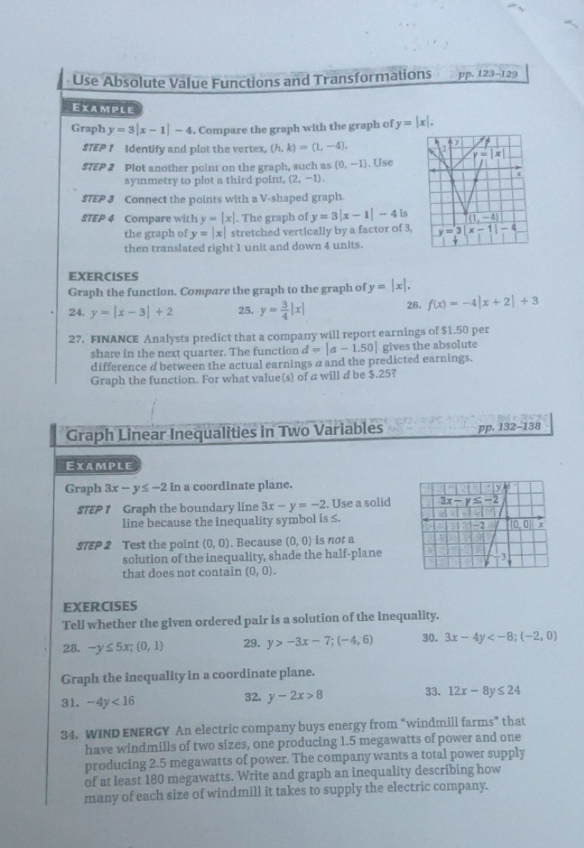 Solved: Use Absolute Value Functions and Transformations 123-129 ...