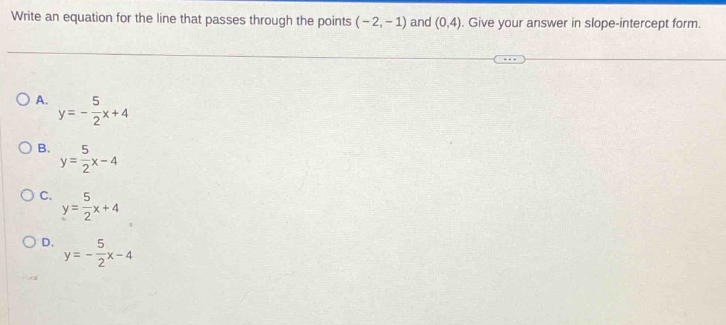 Solved: Write an equation for the line that passes through the points ...