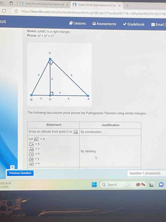 Solved: Exam: 03.06 Applications of Con https://learn.flvs.net/educator ...