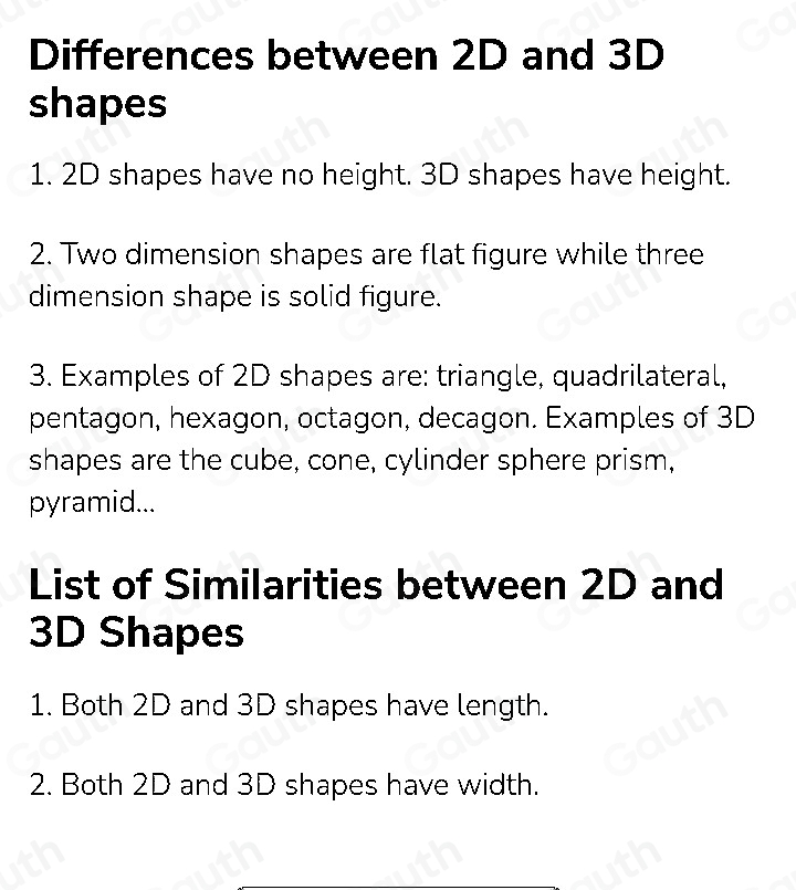 Solved: The study of Geometry usually starts with one- and two ...