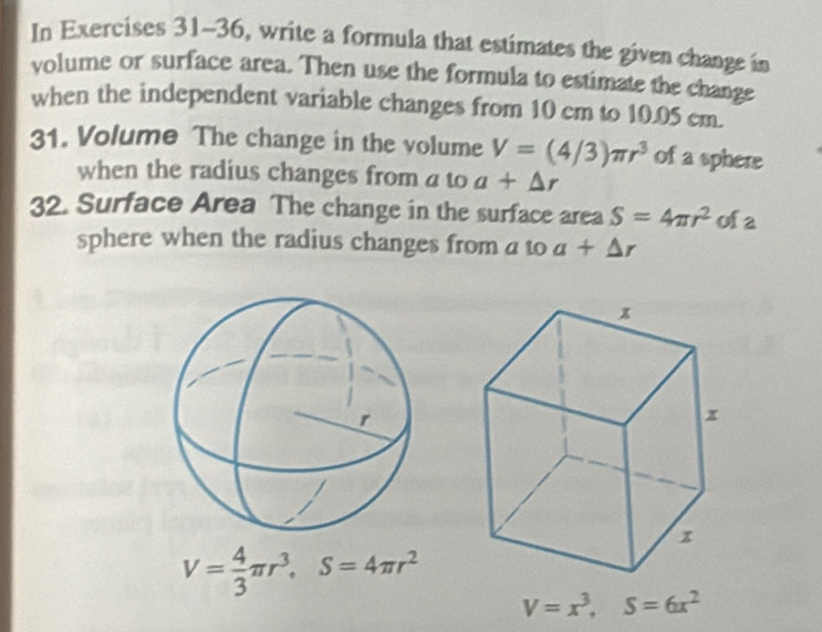 Solved: In Exercises 31-36, write a formula that estimates the given ...