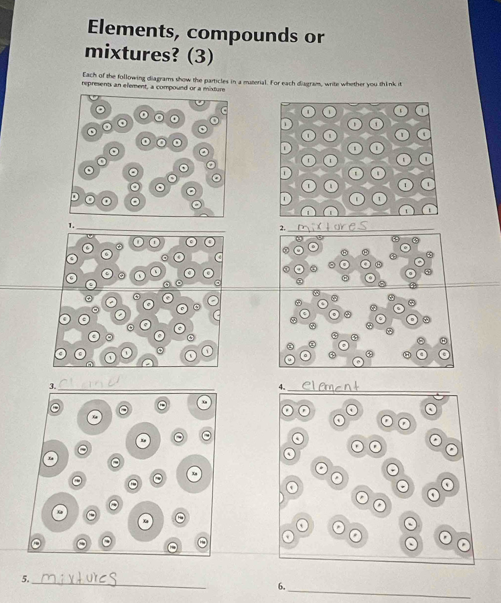 Solved: Elements, compounds or mixtures? (3) Each of the following ...
