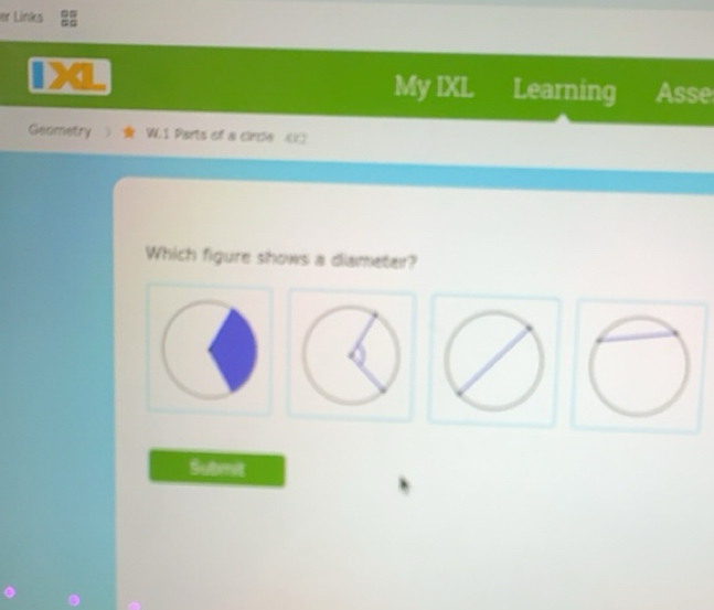 Solved: er Links 4 My IXL Learning Asse Geometry W.1 Parts of a cirde 4 ...