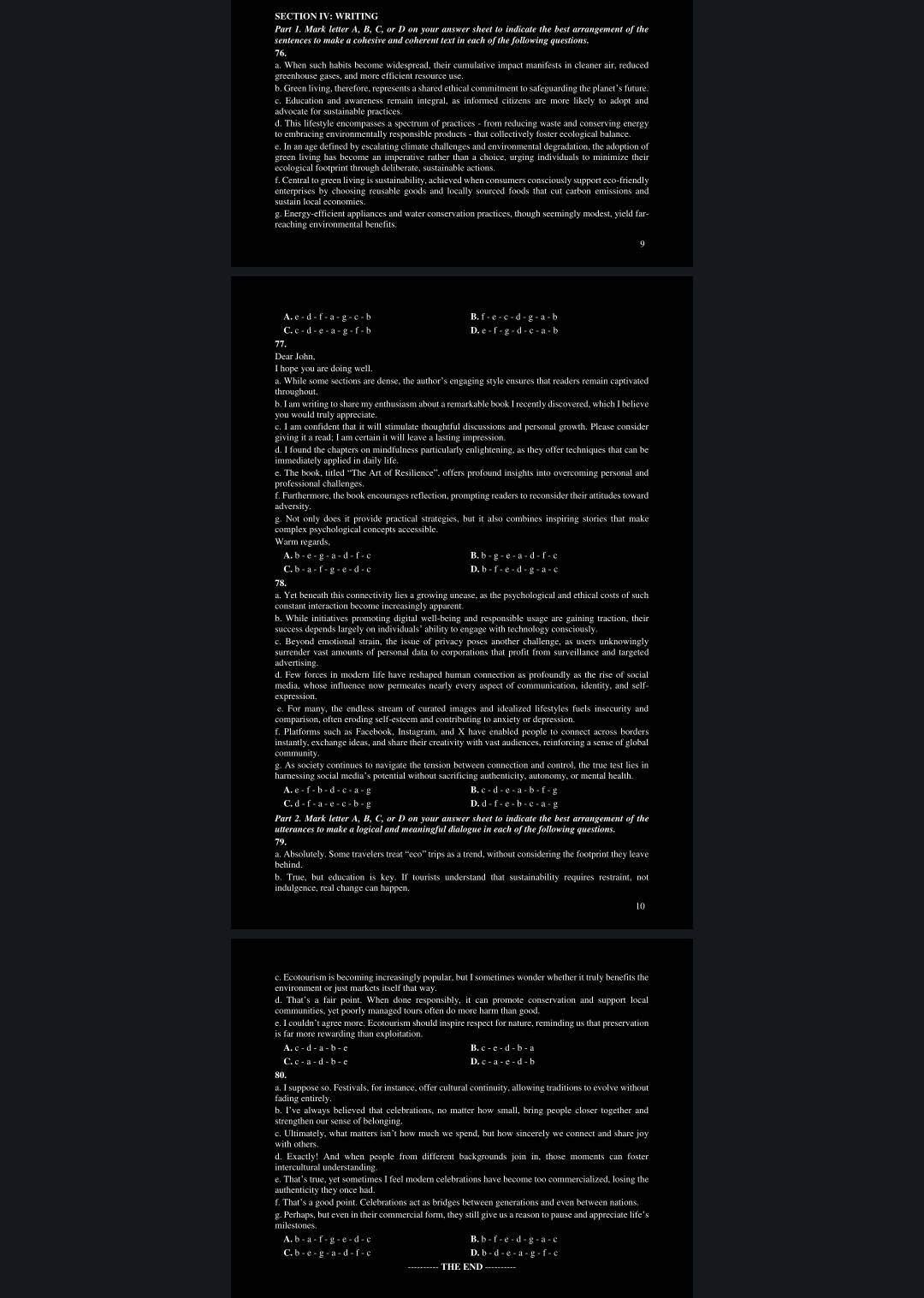 Giải quyết:Mark letter A, B, C, or D on your answer sheet to indicate ...