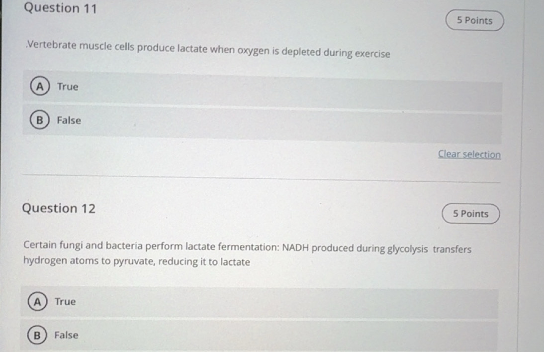 Solved: .Vertebrate muscle cells produce lactate when oxygen is ...