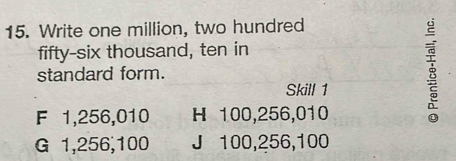 Solved: Write one million, two hundred fifty-six thousand, ten in ...