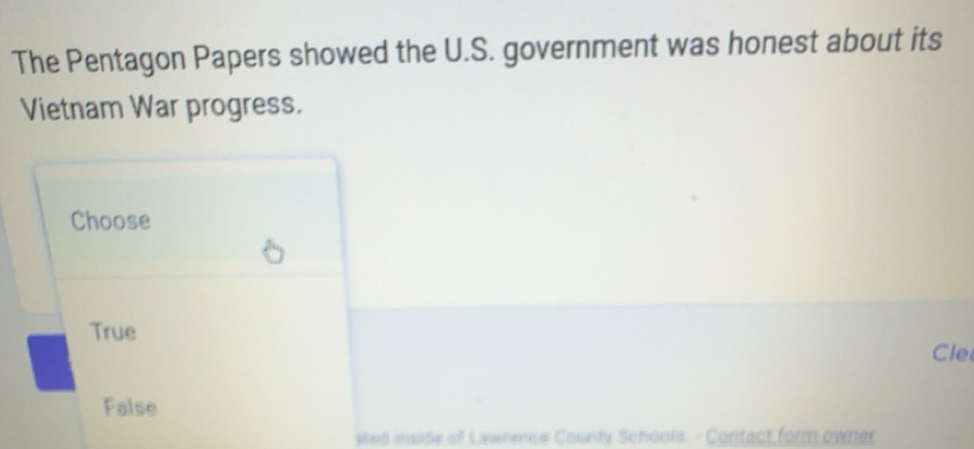 Solved: The Pentagon Papers showed the U.S. government was honest about ...