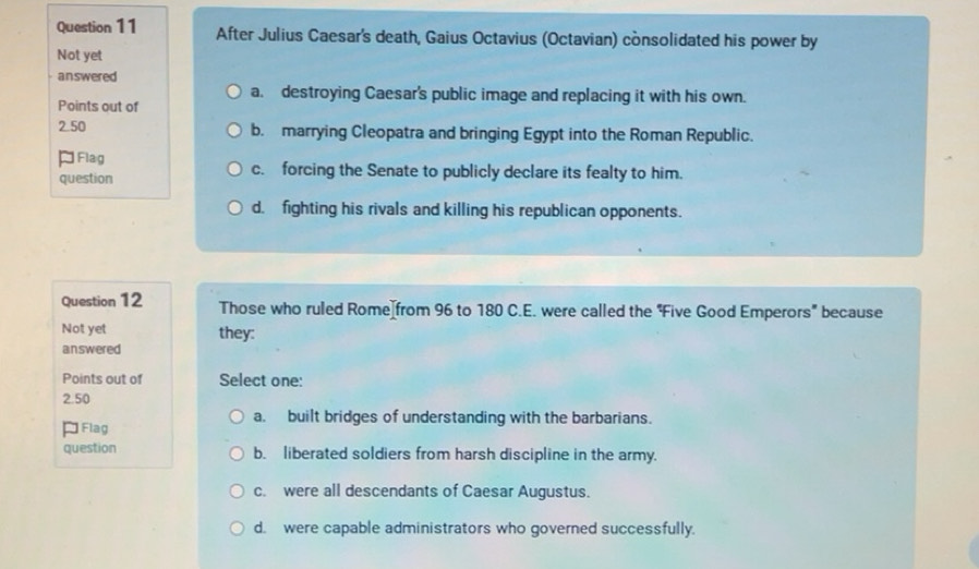 Solved: After Julius Caesar's death, Gaius Octavius (Octavian ...