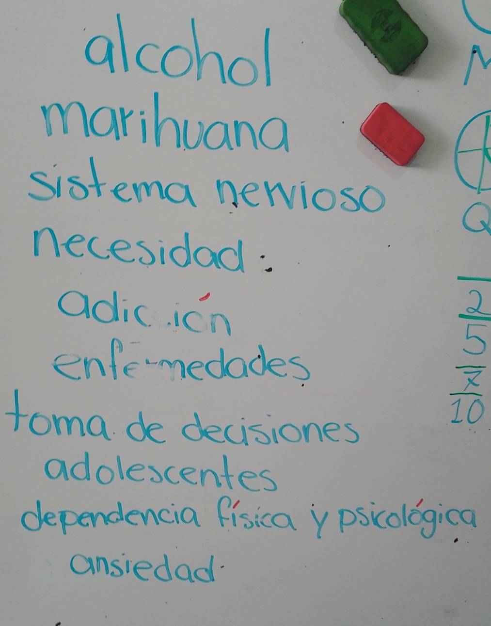 Resuelto:alcohol marihuana sistema nerioso Q necesidad : adic. icn ...