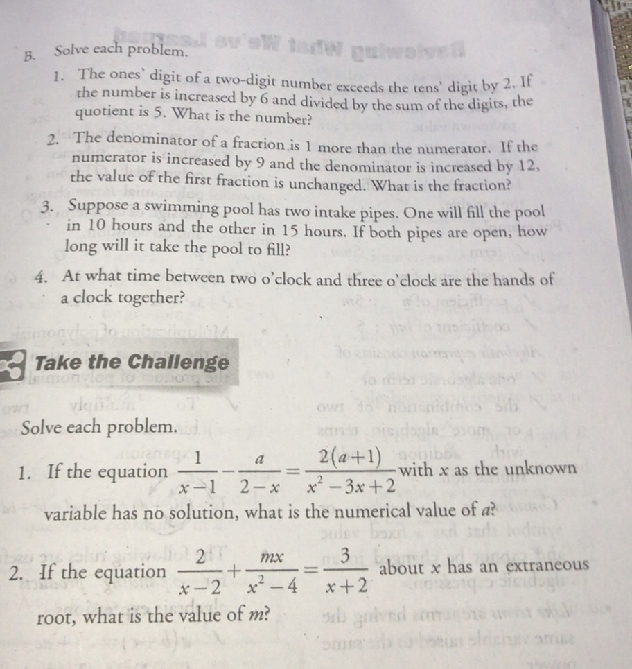 Solved: Solve each problem. 1. The ones’ digit of a two-digit number exceeds the tens' digit by ...