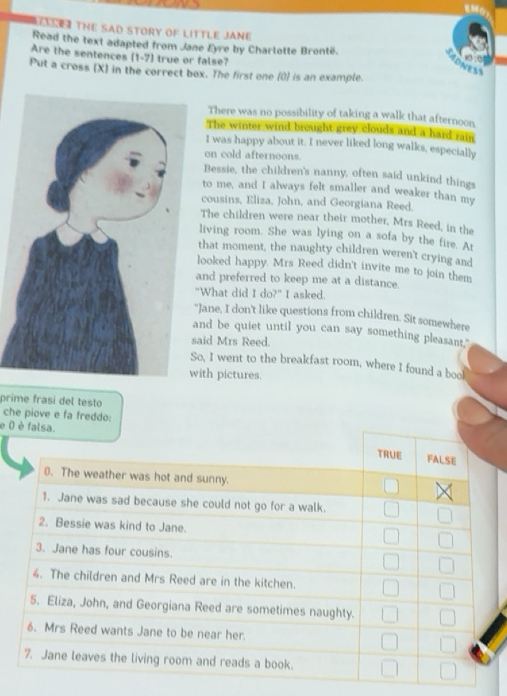 Risolto:EMO> AE THE SAD STORY OF LITTLE JANE Read the text adapted from ...