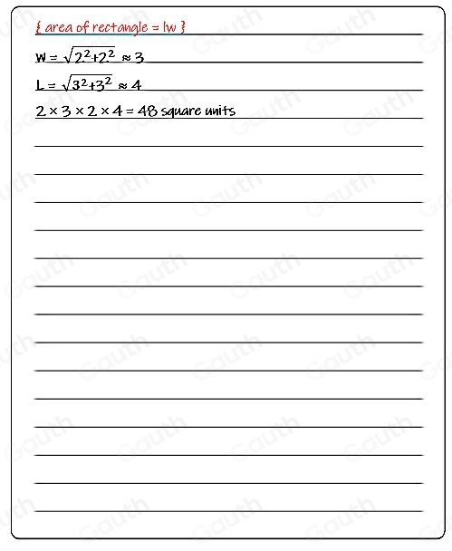 Solved: Calculate the area of the rectangle shown in the coordinate ...