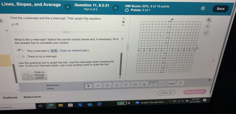 Solved: Lines, Slopes, and Average Question 11, 8.2.31 HW Score: 60%, 9 ...