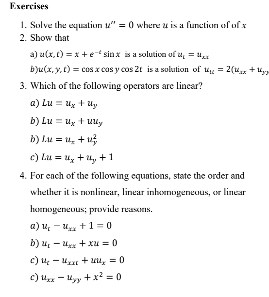 Gelöst:Solve the equation u''=0 where u is a function of of x 2. Show ...