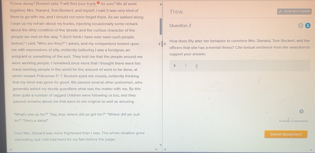 Solved: "Come along," Bockert said, "I will find your trunk9 for you ...