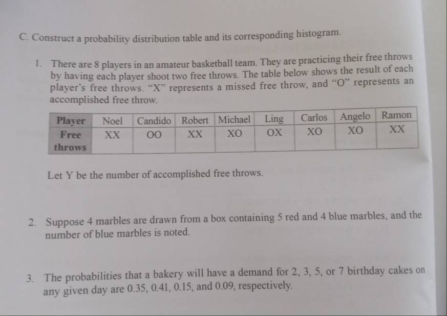 Solved: Construct a probability distribution table and its ...