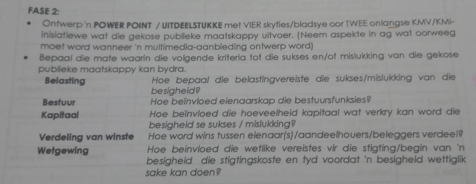 Solved: FASE 2: Ontwerp 'n POWER POINT / UITDEELSTUKKE met VIER skyfies ...