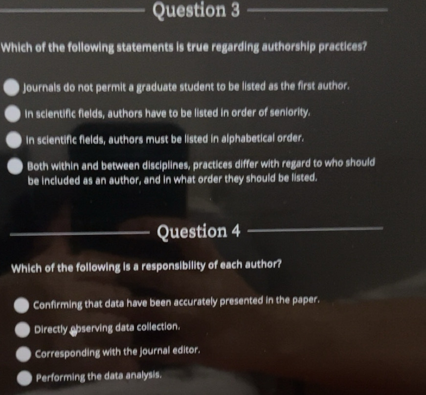 Solved: Which of the following statements is true regarding authorship ...