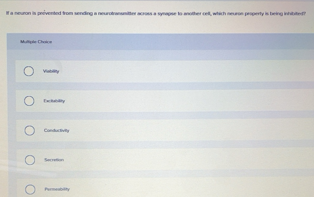 Solved: If a neuron is prevented from sending a neurotransmitter across ...