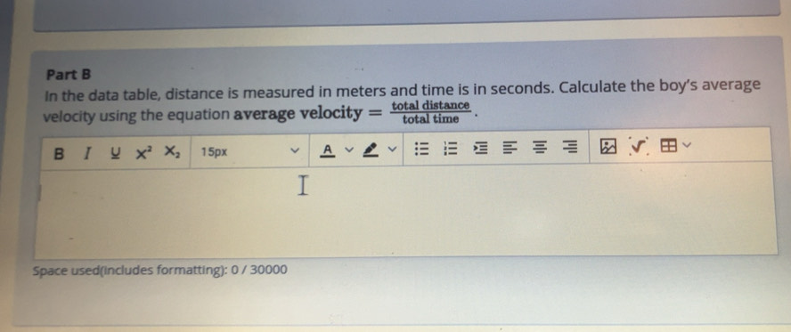 Résolu :In the data table, distance is measured in meters and time is ...