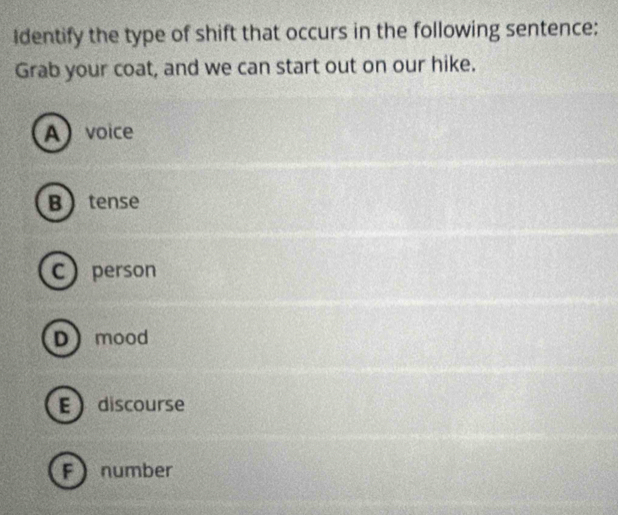 Solved: Identify the type of shift that occurs in the following ...