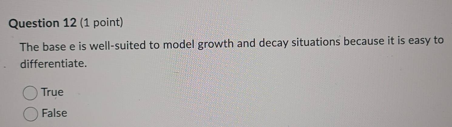 Solved: The base e is well-suited to model growth and decay situations ...