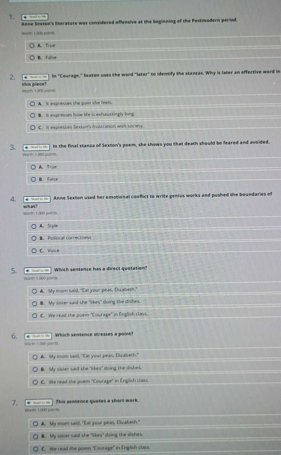 Solved: ted to M Anne Sexton's literature was considered offensive at ...
