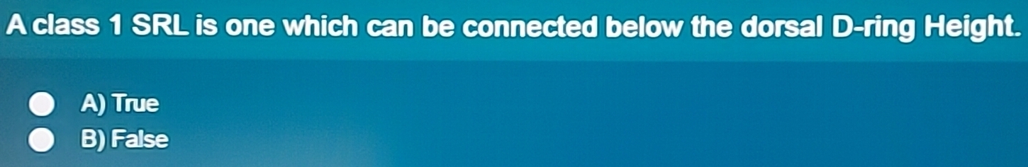 Resolvido:A class 1 SRL is one which can be connected below the dorsal ...