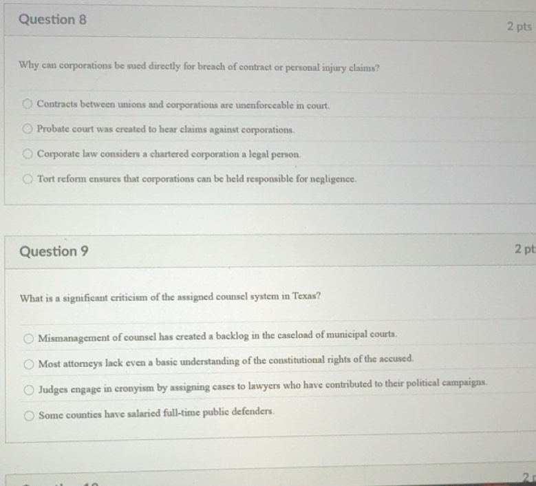 Solved: Why can corporations be sued directly for breach of contract or ...