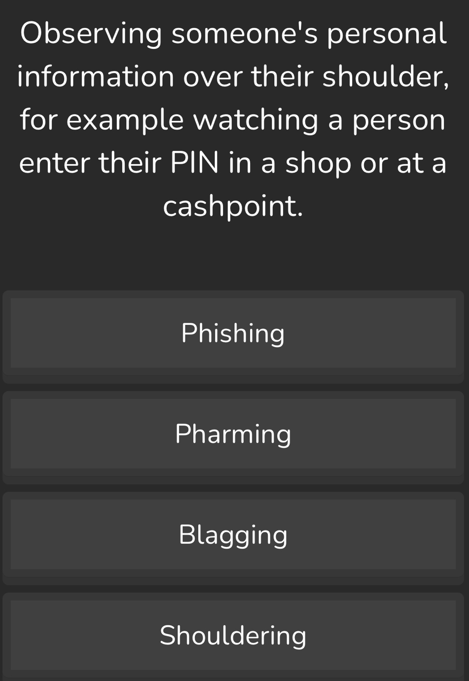 Solved: Observing someone's personal information over their shoulder ...