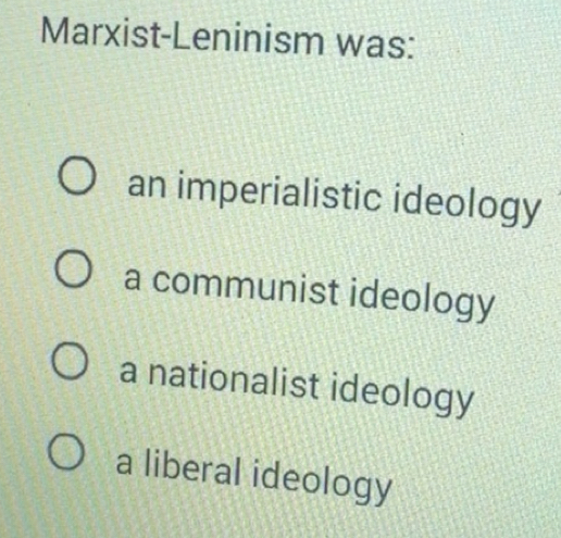 Gelöst:Marxist-Leninism was: an imperialistic ideology a communist ...