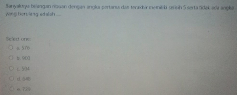 Telah dijawab:Banyaknya bilangan ribuan dengan angka pertama dan ...