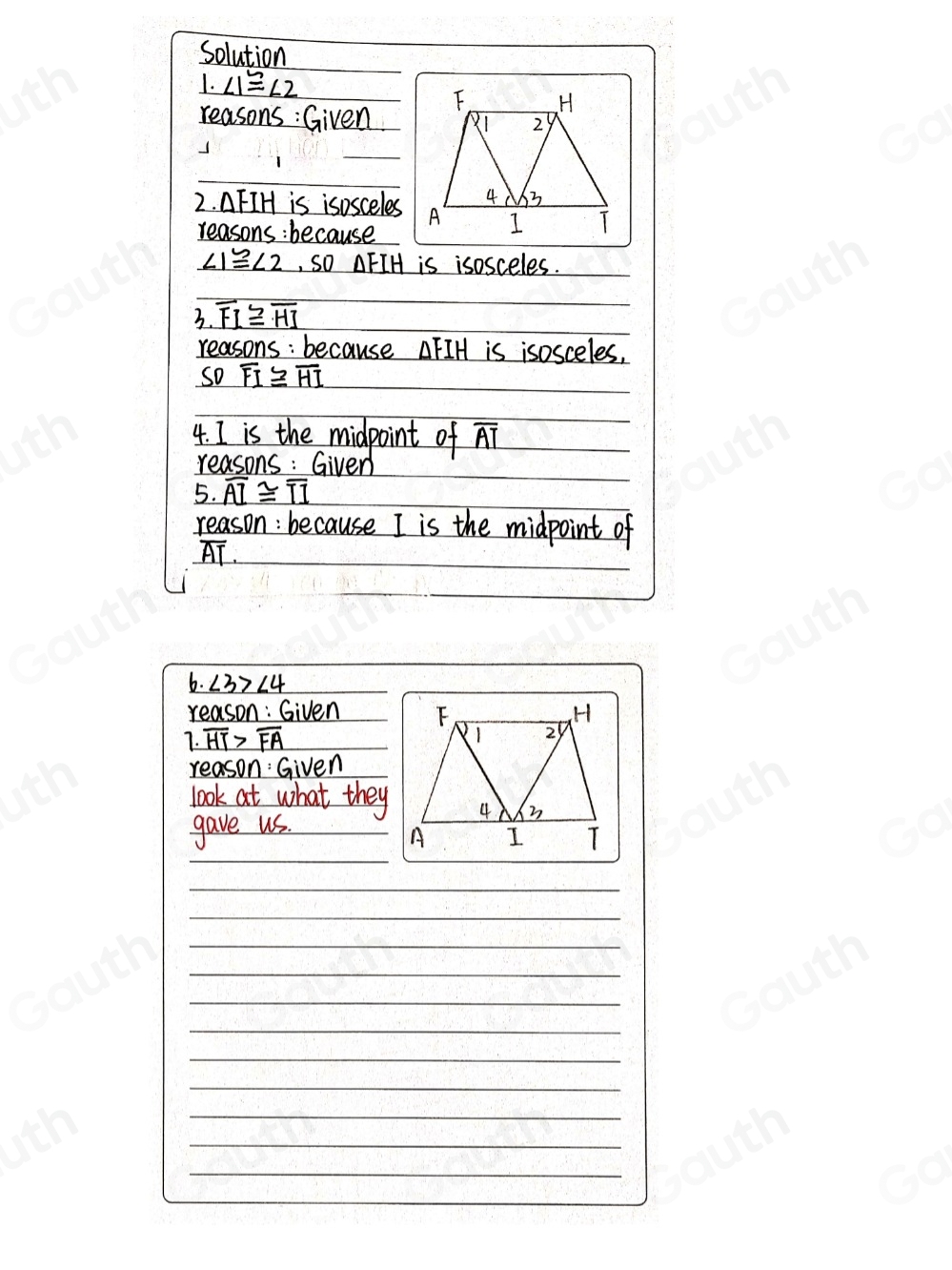 Solved: Given: I is the midpoint of Prove: overline HT>overline FA ...