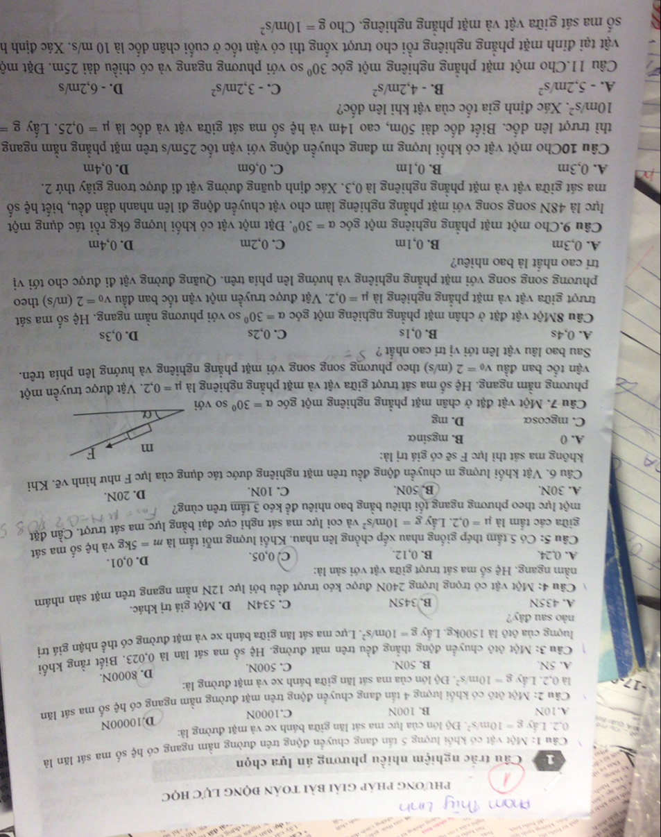 Giải quyết:phương pháp giải bài toán động lực học Tà Câu trắc nghiệm ...