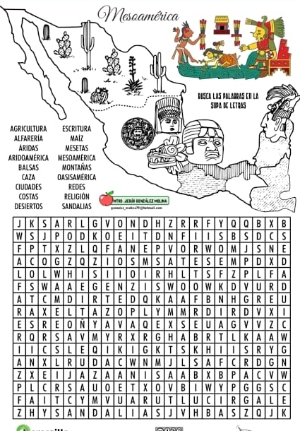 Resuelto:Mesoamérica pusca las palapras eo la SOPA DE LETRAS ...