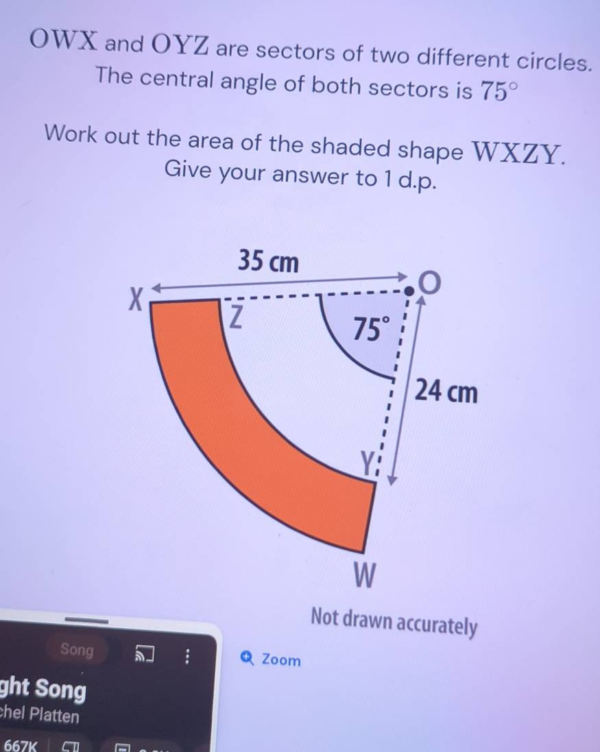 Solved: OWX and OYZ are sectors of two different circles. The central ...