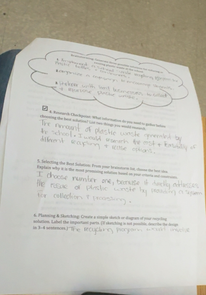 Gelöst:Braistorming : Generate three possible solution for rsdocn e ...