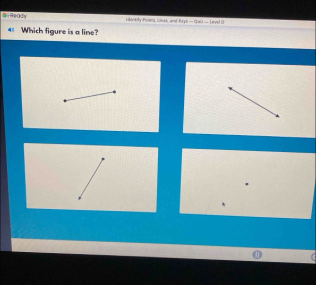 Solved: i-Ready Identify Points, Lines, and Rays — Quiz — Level D Which ...