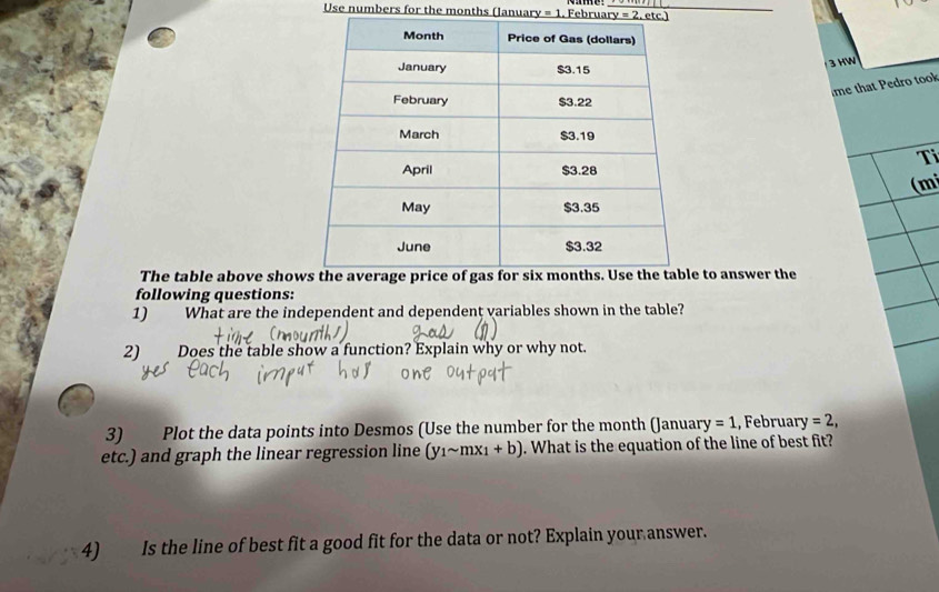 Solved: Use numbers for the months (lanuary =1. Februa 3 HW me that ...