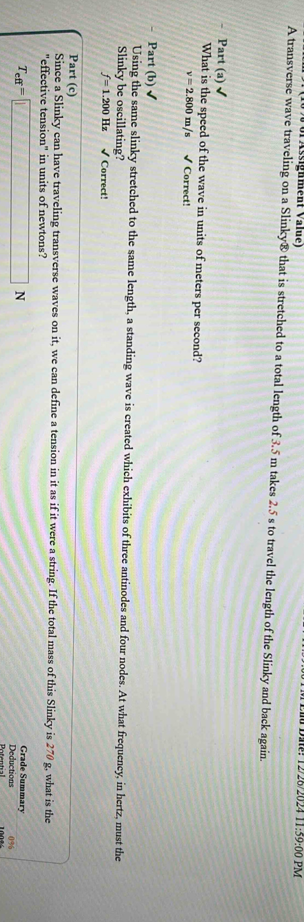 Solved: or Assignment Value) Date: 12/26/2024 11:59:00 PM A transverse ...