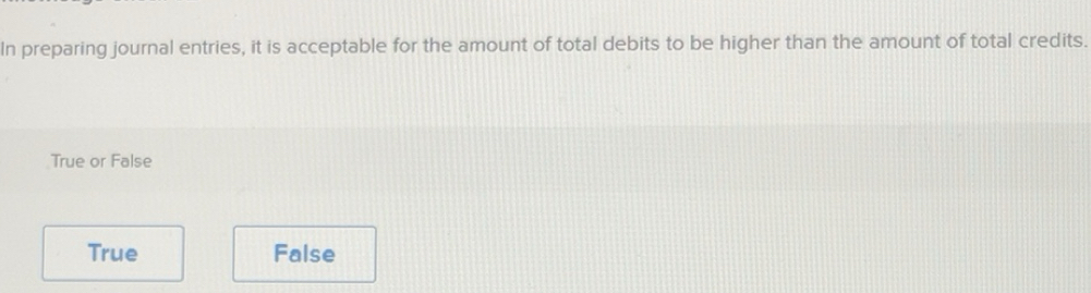 Solved: In preparing journal entries, it is acceptable for the amount ...