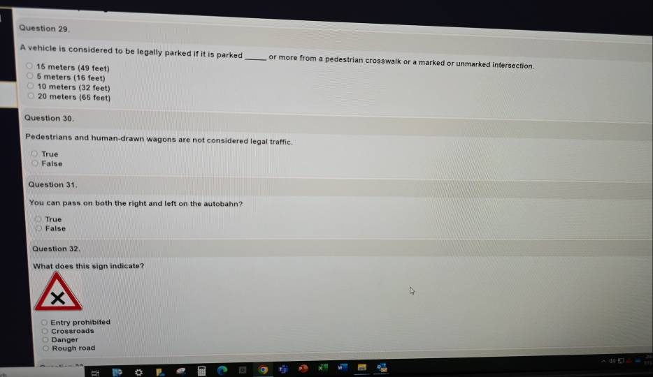 Solved: A vehicle is considered to be legally parked if it is parked ...