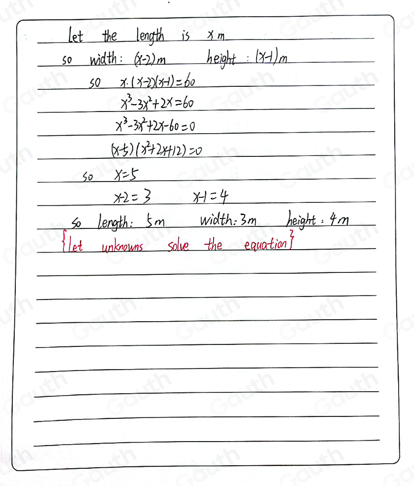 Solved: A rectangular container has a volume of 60m^3. Its width is 2m ...