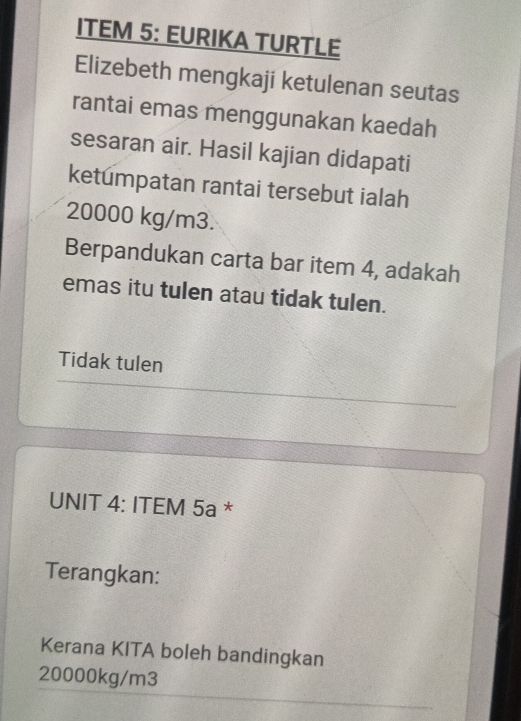 Selesai:ITEM 5: EURIKA TURTLE Elizebeth mengkaji ketulenan seutas ...