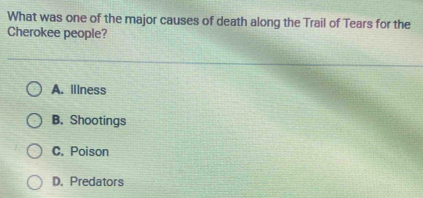Solved: What was one of the major causes of death along the Trail of ...