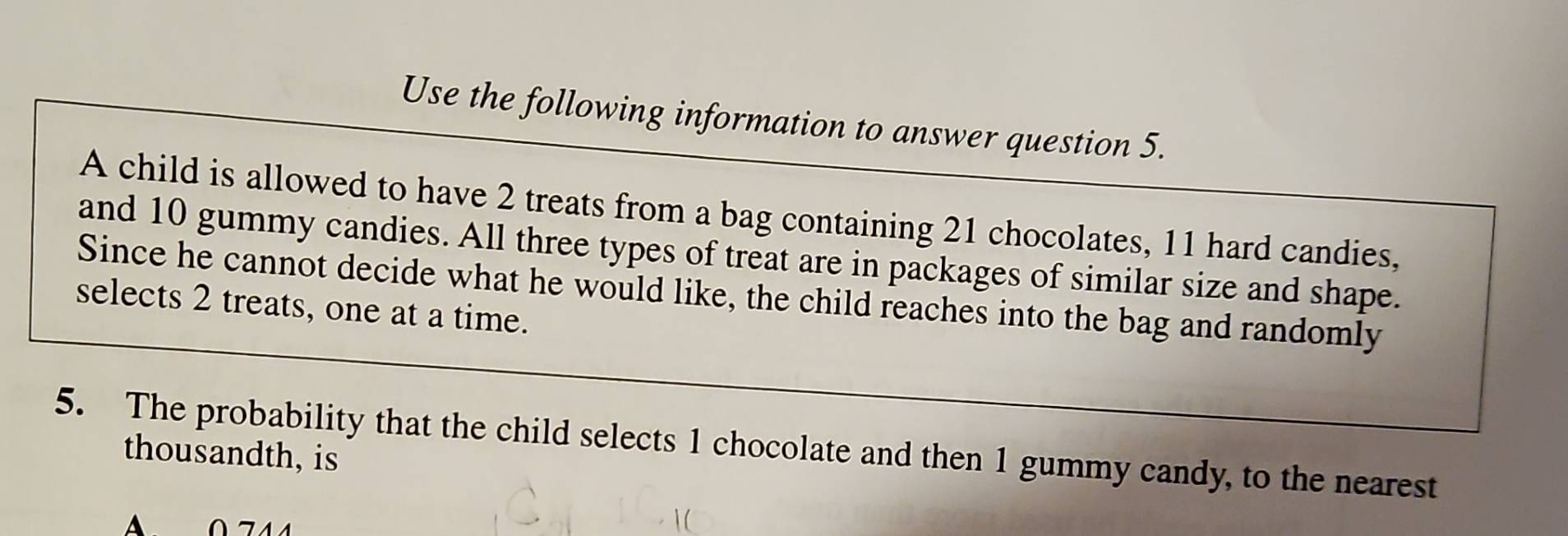 Solved: Use the following information to answer question 5. A child is ...