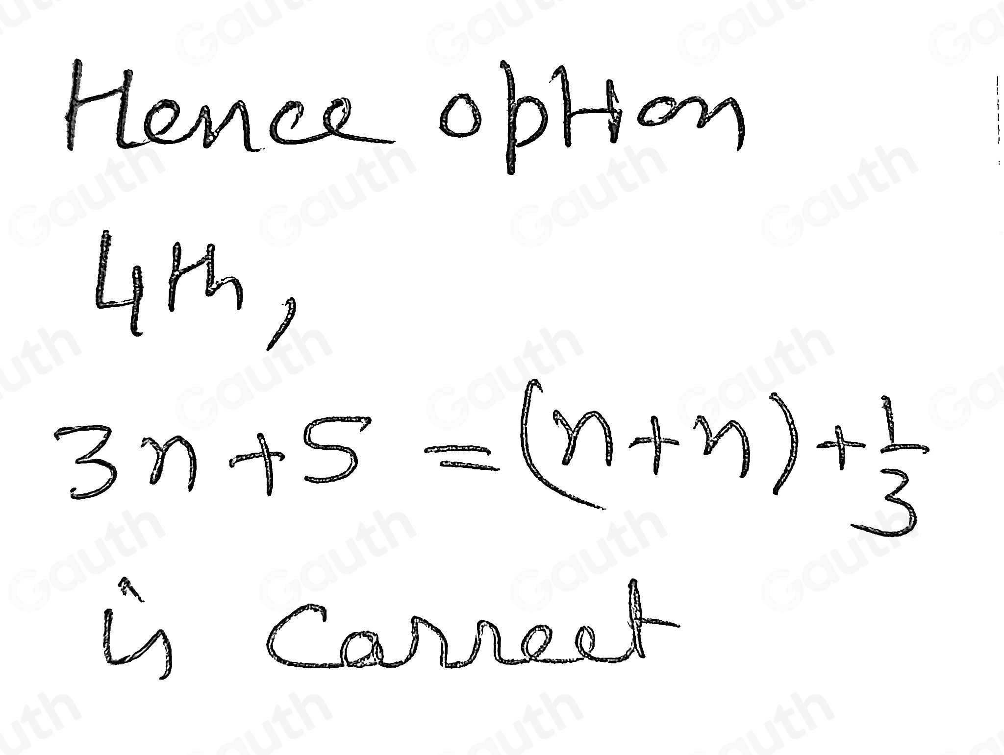 Solved: Which equation represents this sentence? Five more than three ...