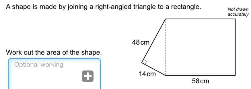 Solved: A shape is made by joining a right-angled triangle to a ...